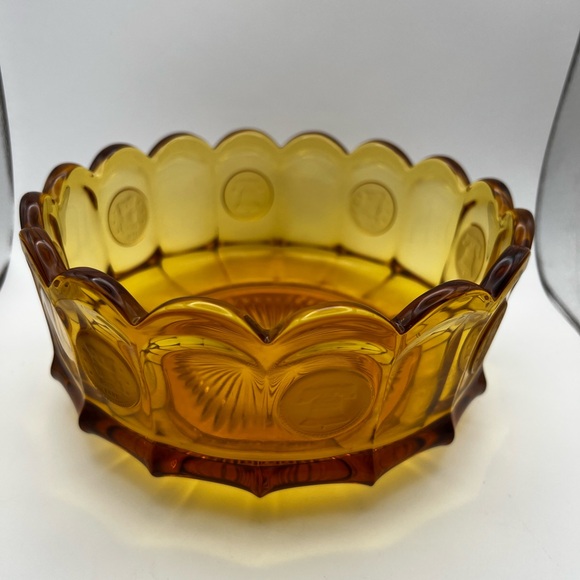 Dining | Vintage Midcentury Modern Fostoria Coin Glass Bowl In Amber ...